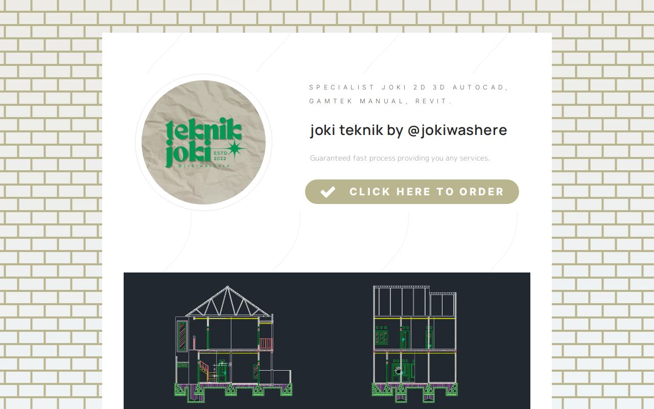 specialist joki 2d 3d autocad, gamtek manual, revit, ppt, excel, word ...